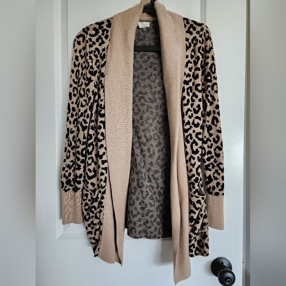 yes lola | Sweaters | Yes Lola Leopard Print Cardigan Medium | Poshmark